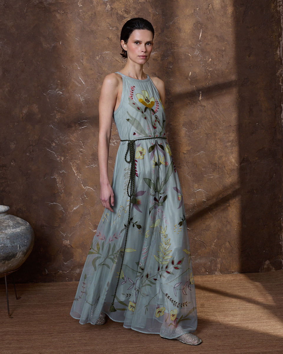 Vestido de tul bordado gris azulado – Is Coming ...